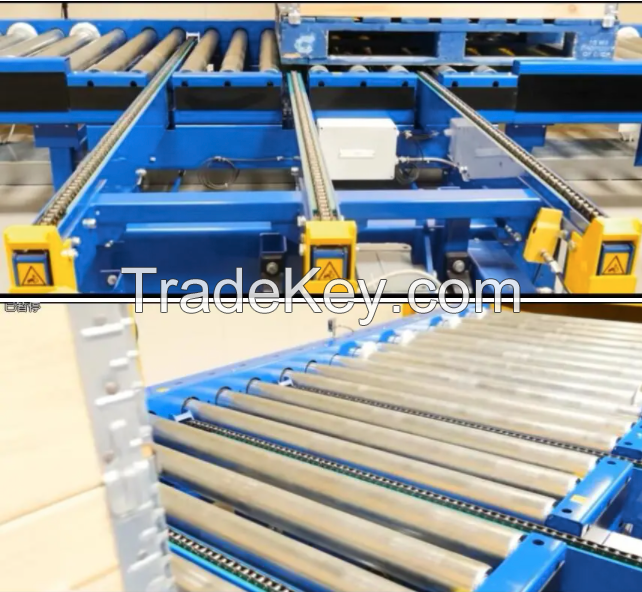 90 Degree Transfer Conveyor Tri-Chain Pallet Conveyor Powered Chain ...