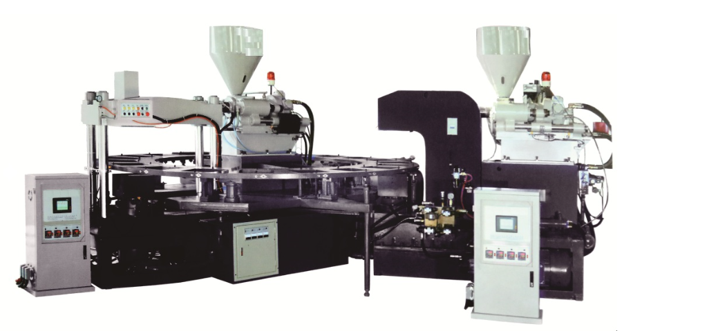 Rotary pvc/pcu air blowing machine for making single and double color ...
