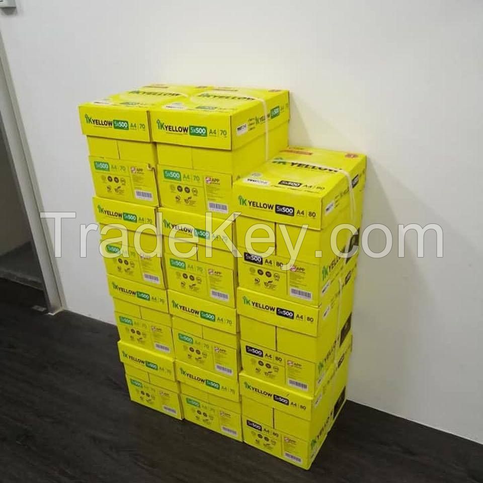 IK Yellow Copy Paper 70gsm By KONKONG ASIAN COMPANY LIMITED, Thailand