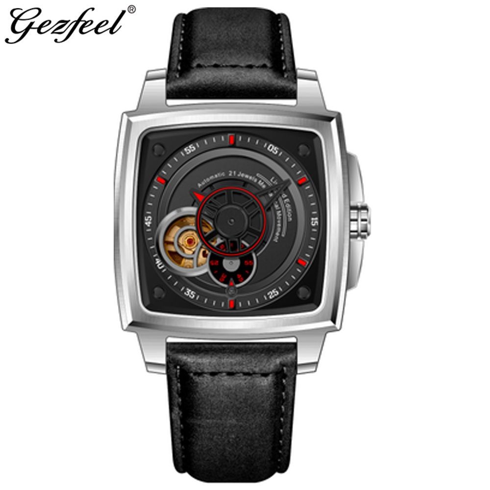 Fashion genuine leather mechanical watch accuracy mechanical watch high ...