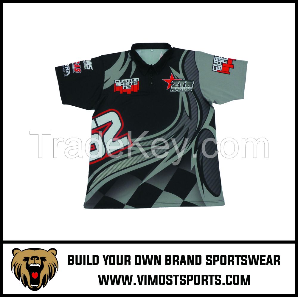 Mens Custom Made Racing Polo Shirts By Vimost Sports,
