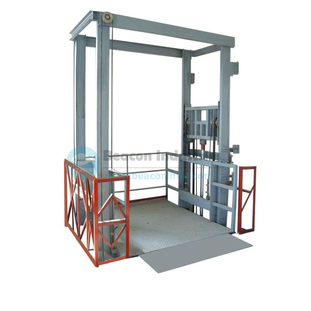 1-3 ton load 5m height vertical freight cargo lift warehouse goods lift ...