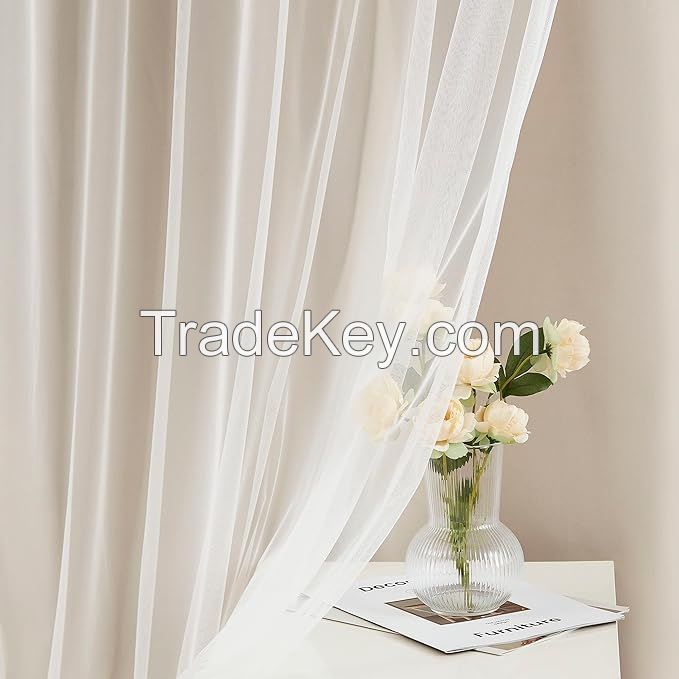 Warm and simple style curtains with a combination of 90% blackout and transparent cover layers ...
