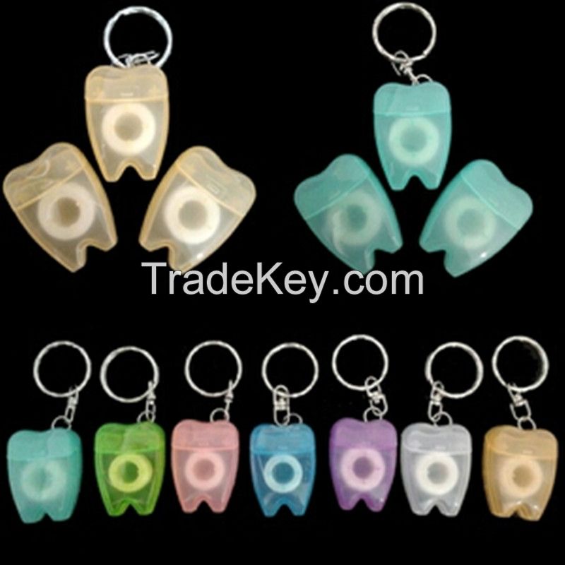 Dental Floss, Keychain Tooth Shape Dental Floss 15m, FDA/ISO Dental ...