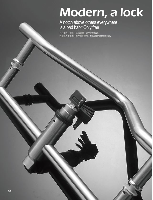 Stainless steel locking pull handles with key both sides, pull handle ...