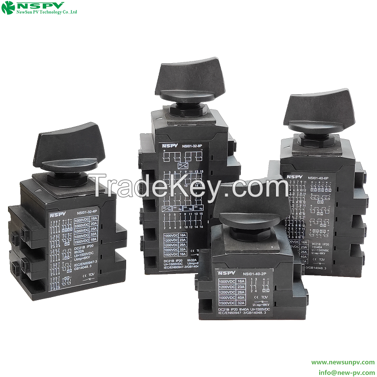 Solar DC21B isolator switch dc double pole isolator 4 pole By Newsun PV ...